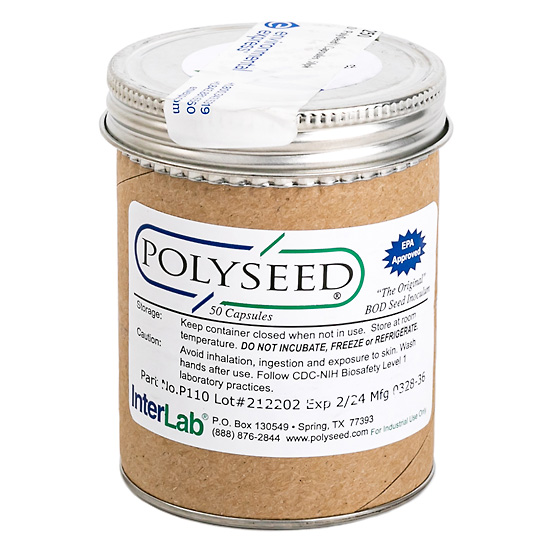 Product: InterLab PolySeed® Microbial BOD Capsules; 50/Pk from Environmental Express